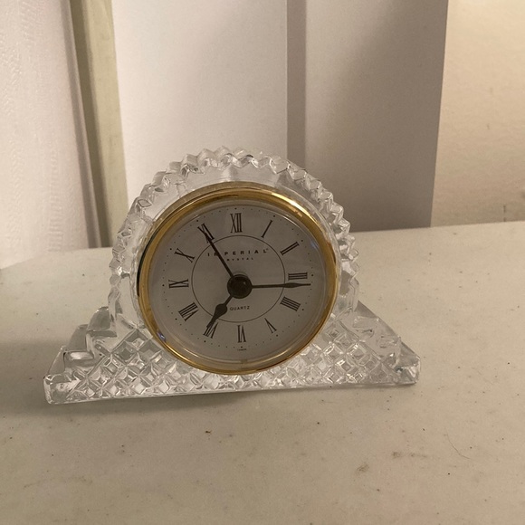 imperial crystal | Other | Imperial Crystal Glass Mantle Clock | Poshmark